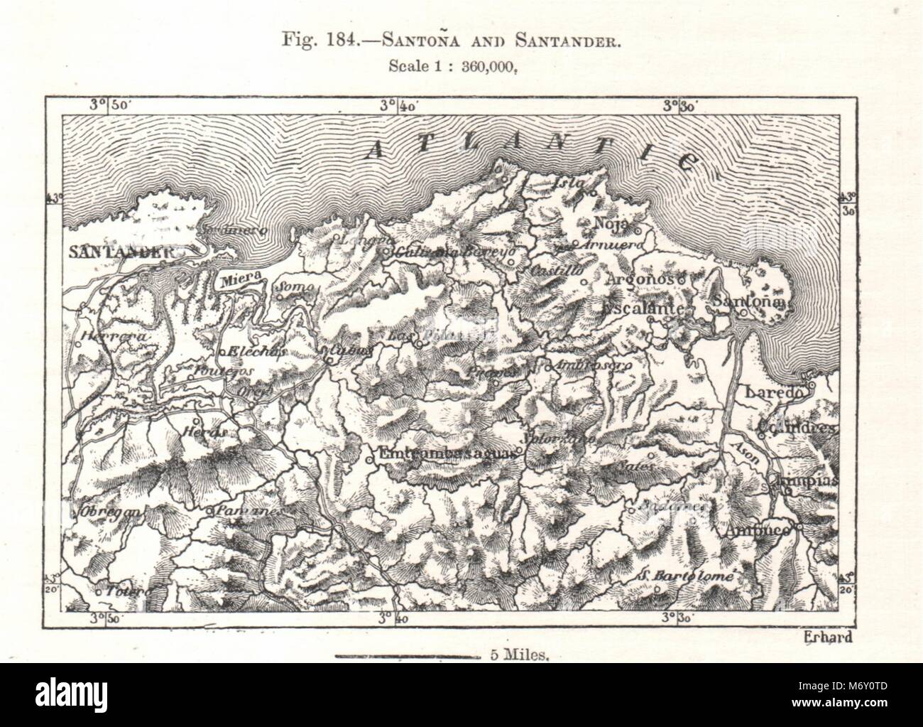 Santona and Santander. Spain. Sketch map 1885 old antique plan chart ...