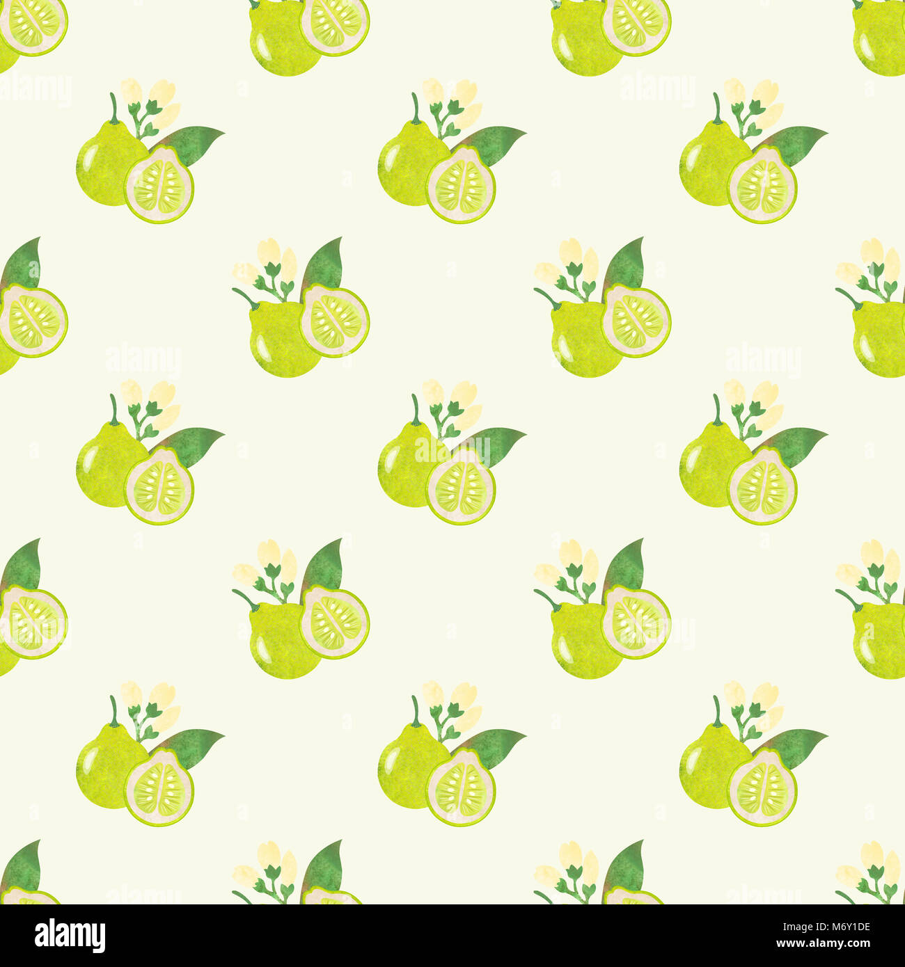 Seamless background image colorful watercolor texture tropical fruit ...