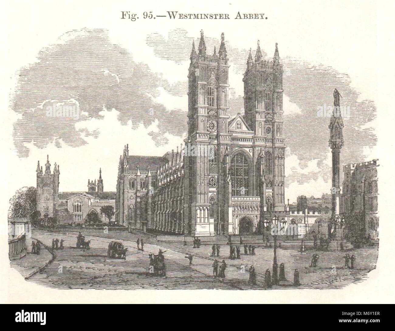 Westminster Abbey. London 1885 old antique vintage print picture Stock ...