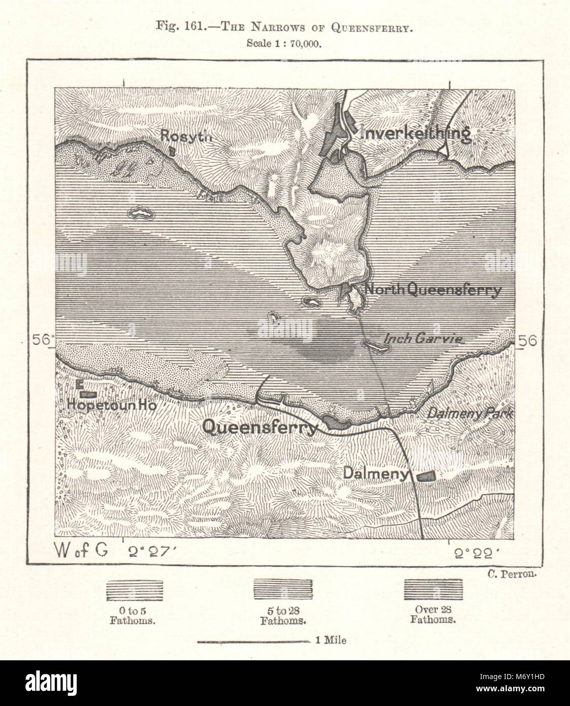 The Narrows of Queensferry. Inverkeithing. Scotland. Sketch map 1885 ...