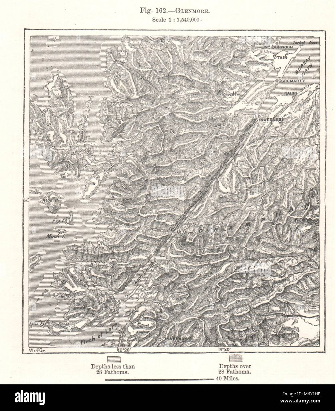 Glenmore. Scotland Highlands. Sketch map 1885 old antique plan chart ...