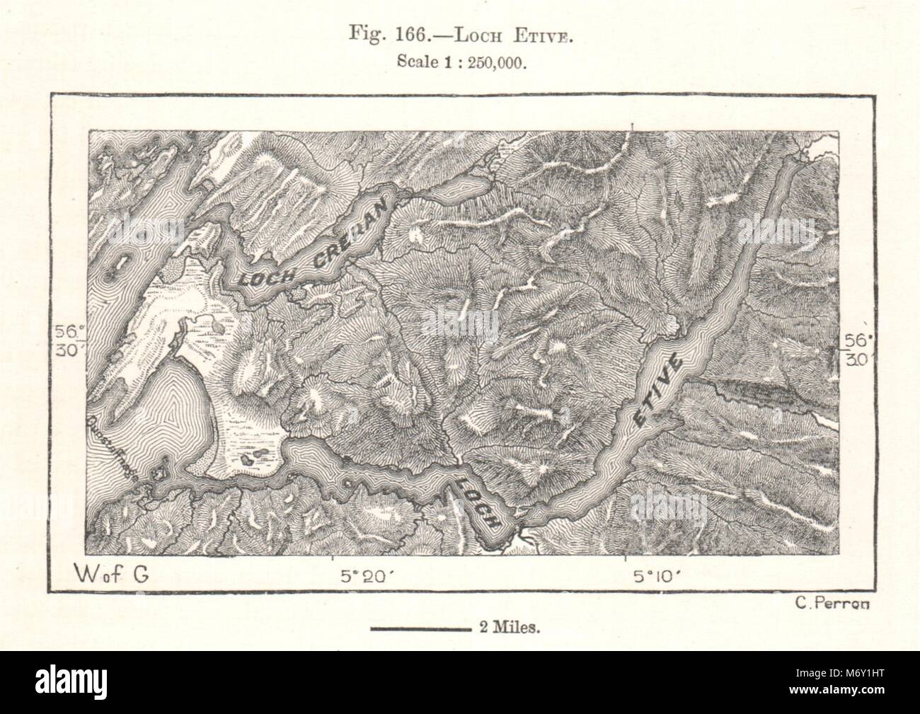Loch Etive & Loch Creran. Scotland. Sketch map 1885 old antique plan ...