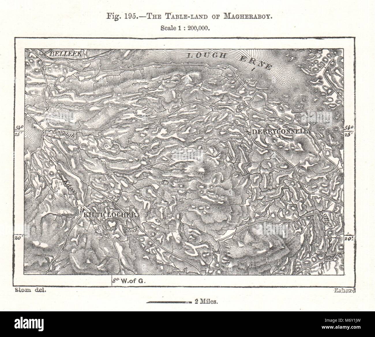 The Table-land of Magheraboy. Loch Erne. Ulster. Sketch map 1885 old ...