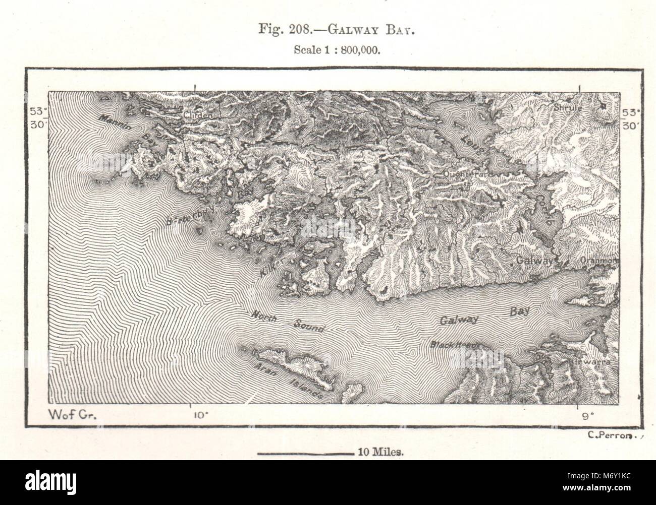 Galway Bay. Ireland. Sketch map 1885 old antique vintage plan chart ...