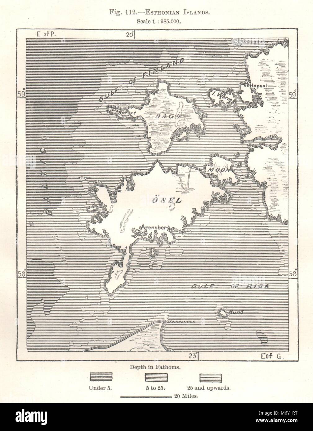 Estonian Islands. Estonia. Hiiumaa Saaremaa. Sketch map 1885 old ...