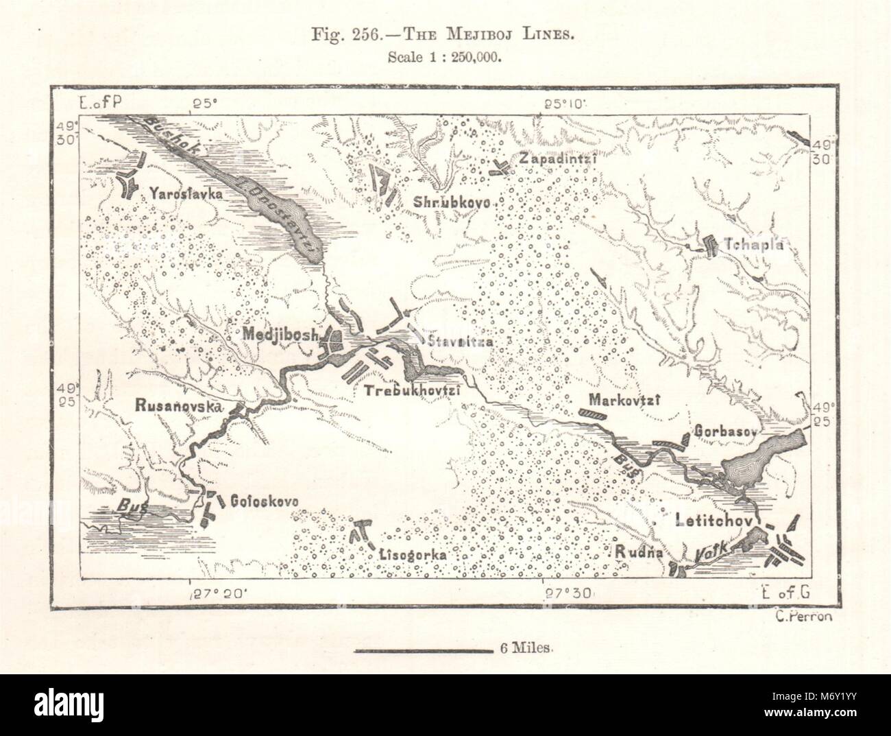 The Medzhybizh Lines. Ukraine. Sketch map 1885 old antique plan chart ...
