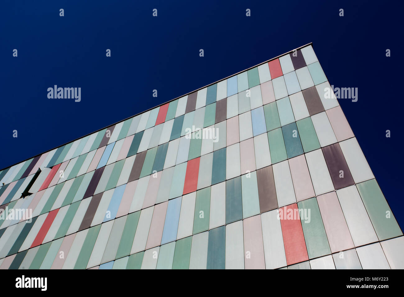 Modern exterior of a colorful office building in Milan, Italy Stock ...