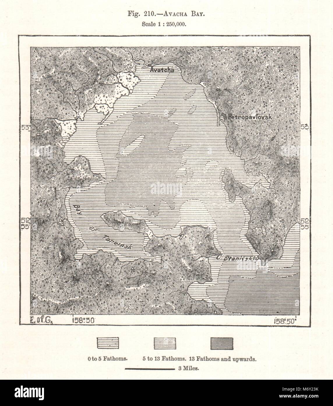 Avacha Bay. Russia. Sketch map 1885 old antique vintage plan chart ...