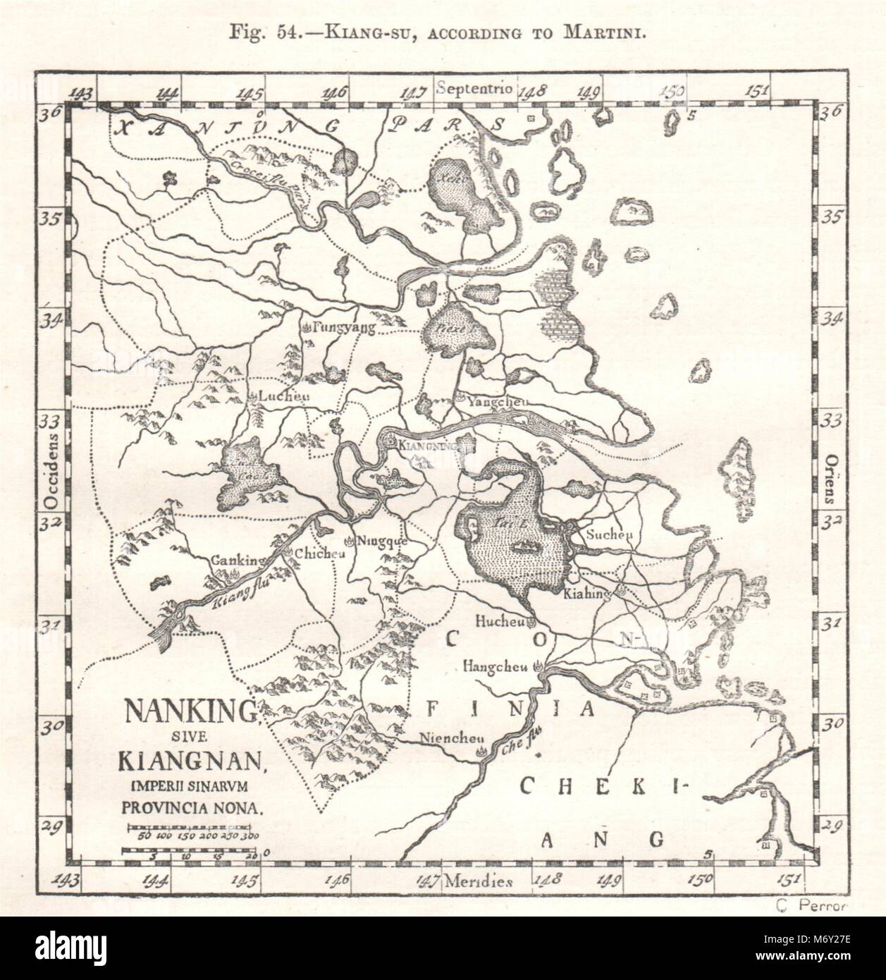 Kiang-Su, according to Martini. Jiangsu. Nanjing. China. Sketch map ...