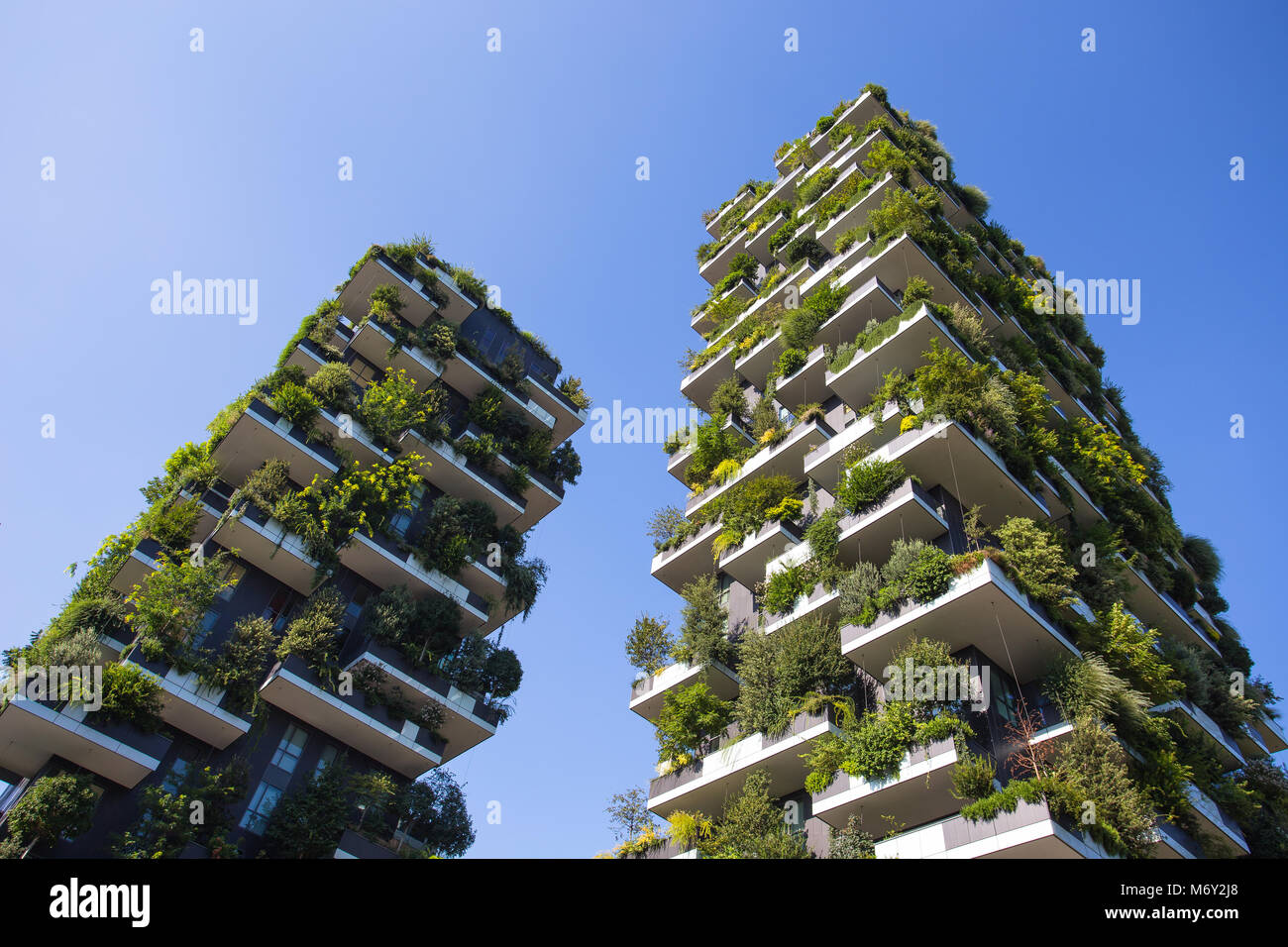 MILAN, ITALY - August 8, 2016: Skyscrapers Vertical forest with trees ...