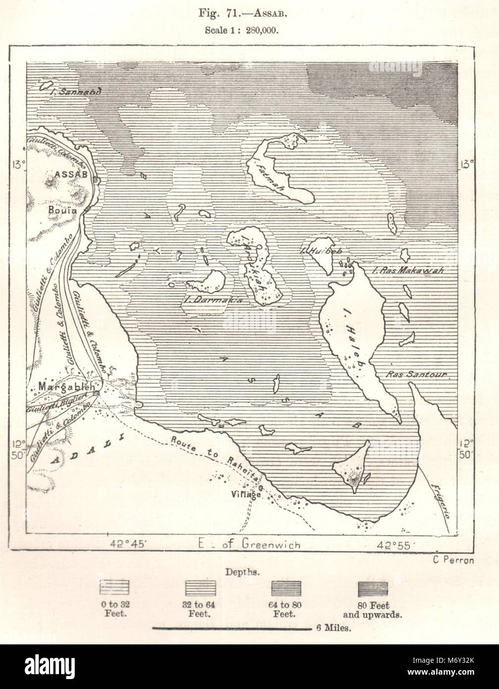 Bay of Assab. Eritrea. Halib. Sketch map 1885 old antique plan chart ...