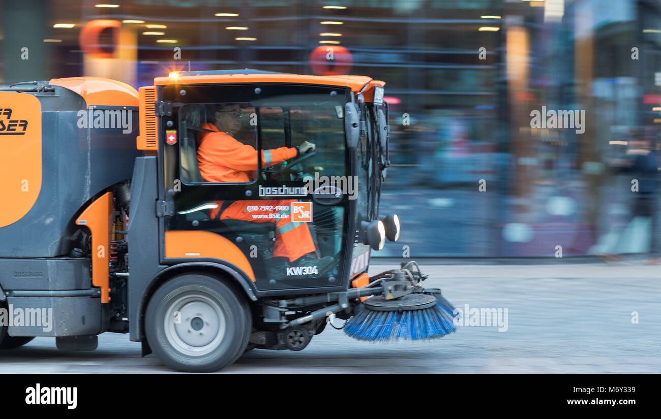 A street cleaning machine near Alexanderplatz, Mitte, Berlin, Germany ...