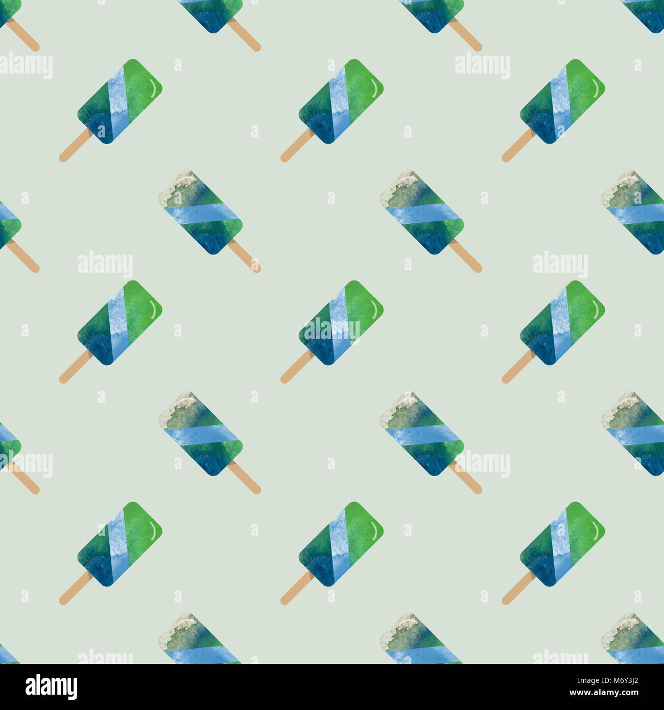 Seamless background image colorful watercolor texture popsicle pattern ...