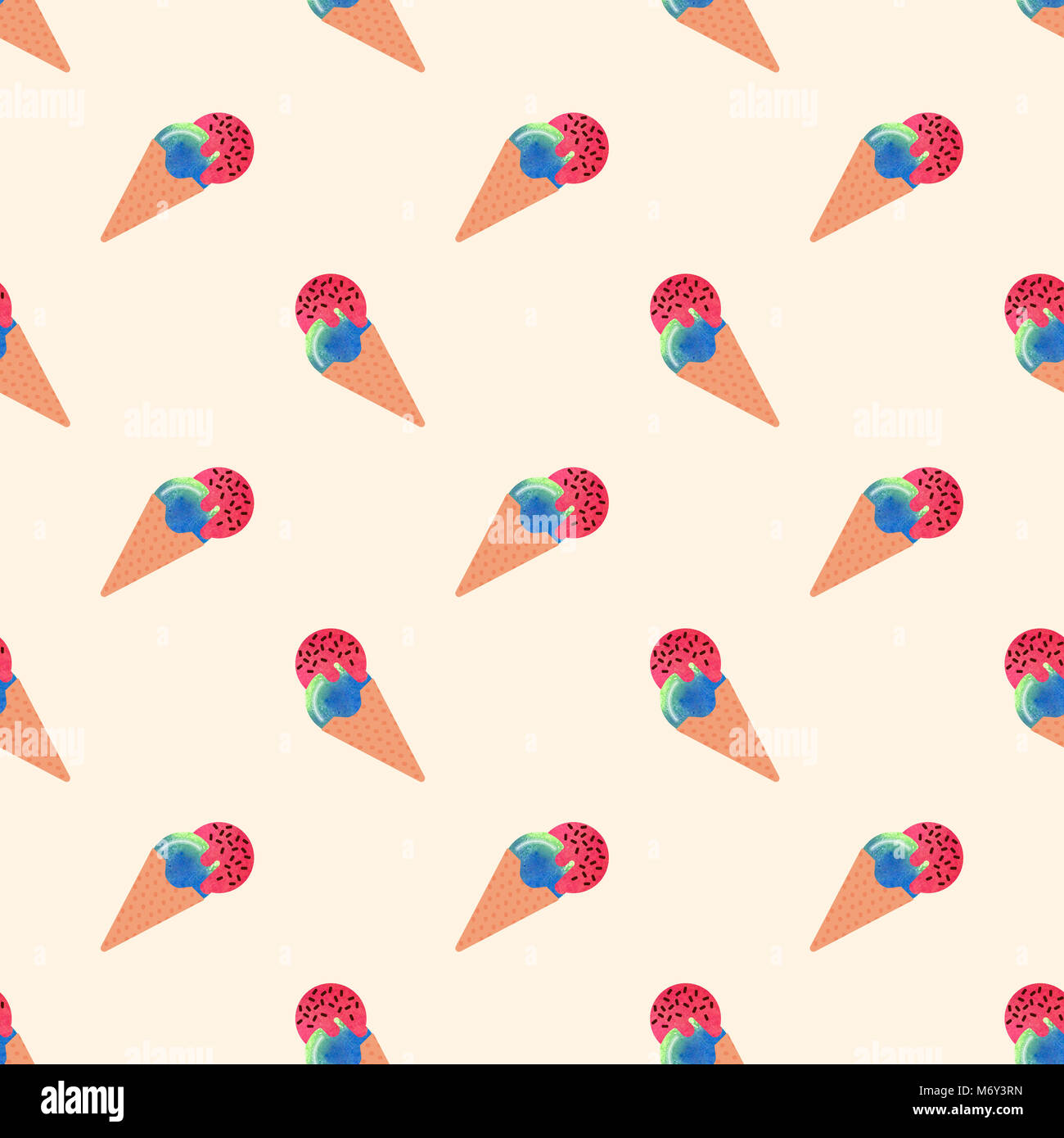 Seamless background image colorful watercolor texture popsicle pattern ...