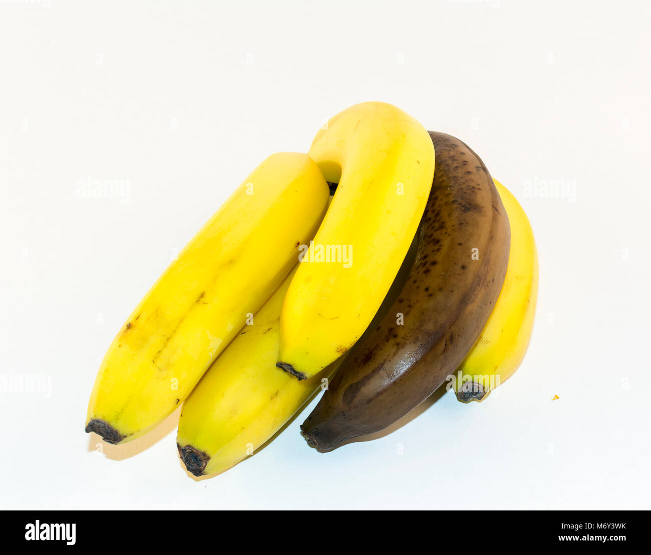 Old banana, good bananas isolated on white background Stock Photo - Alamy