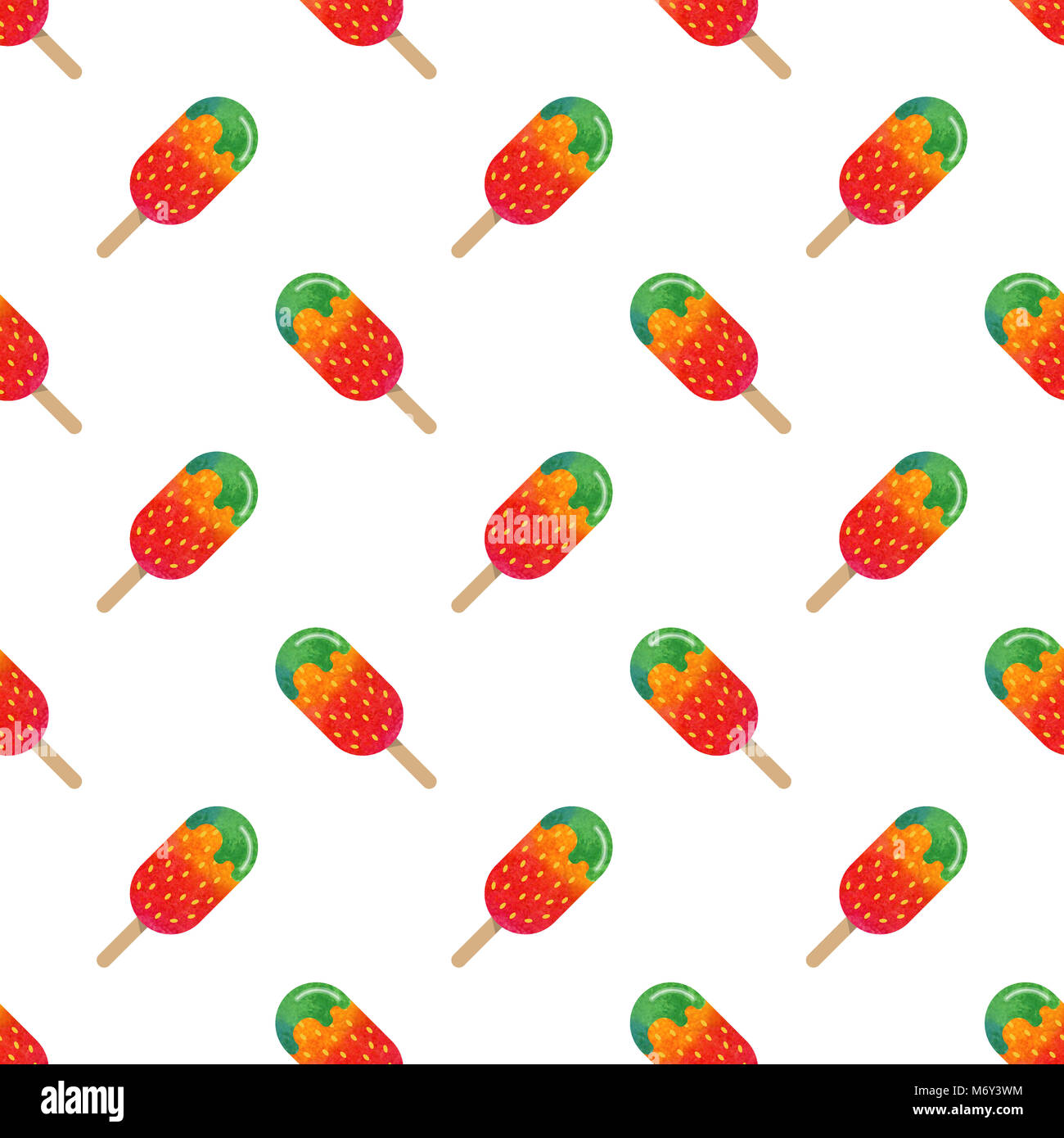 Seamless background image colorful watercolor texture strawberry ...
