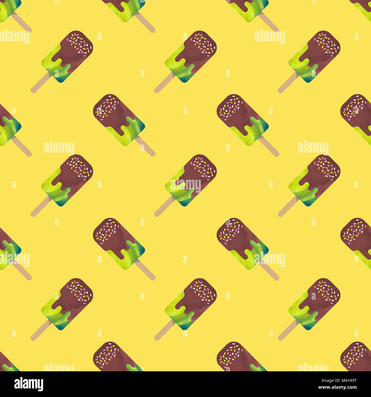 Seamless background image colorful watercolor texture popsicle pattern ...