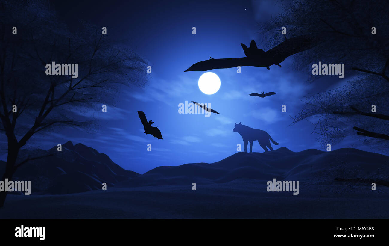 Wolf howling moon hi-res stock photography and images - Alamy