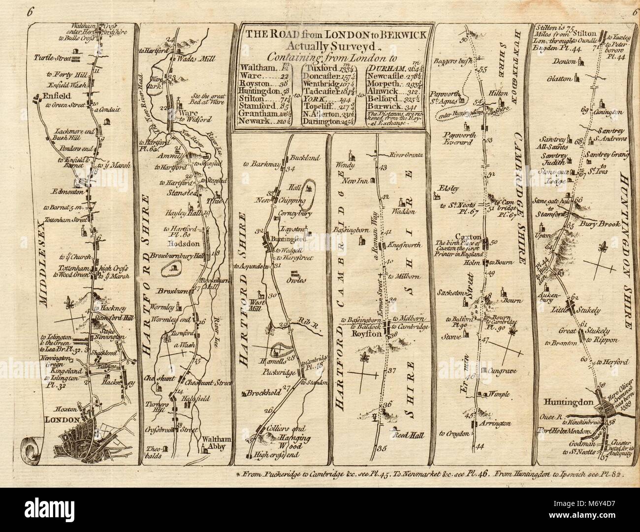 London Tottenham Enfield Waltham Hoddesdon Huntingdon. KITCHIN road map ...