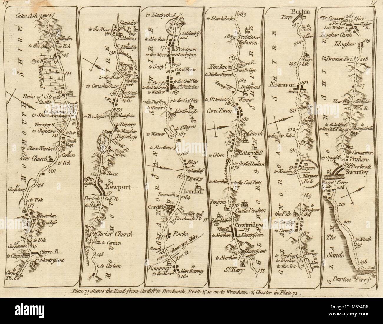 Cardiff map 18th century hi-res stock photography and images - Alamy