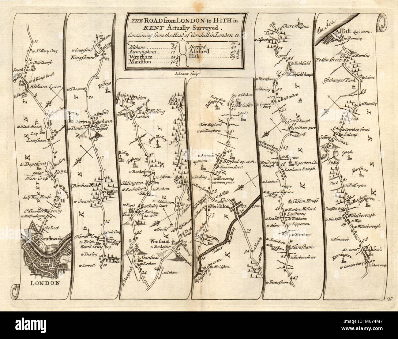London Lewisham East Malling Maidstone Ashford Hythe SENEX #20 road map ...