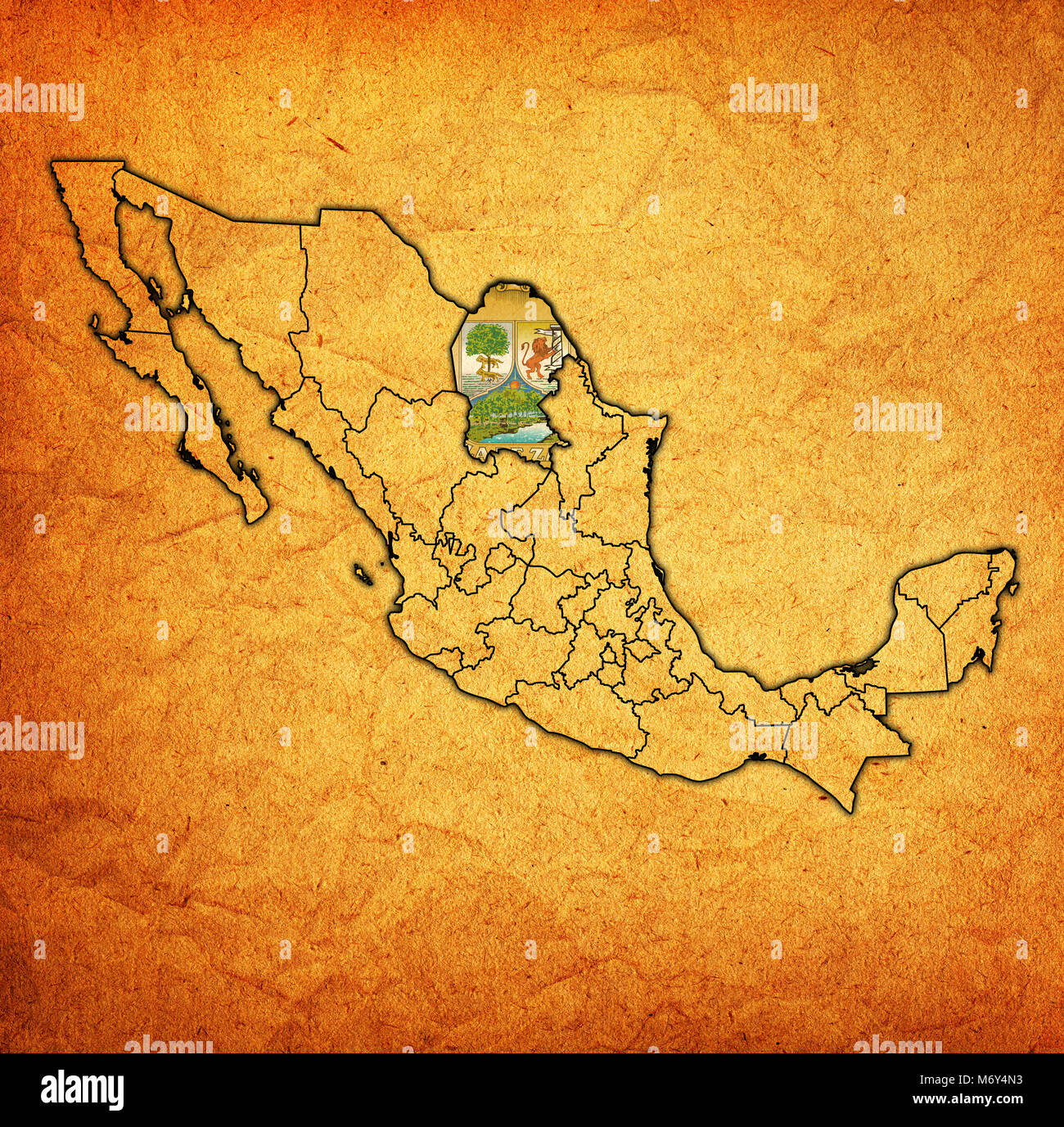Coahuila map hi-res stock photography and images - Alamy