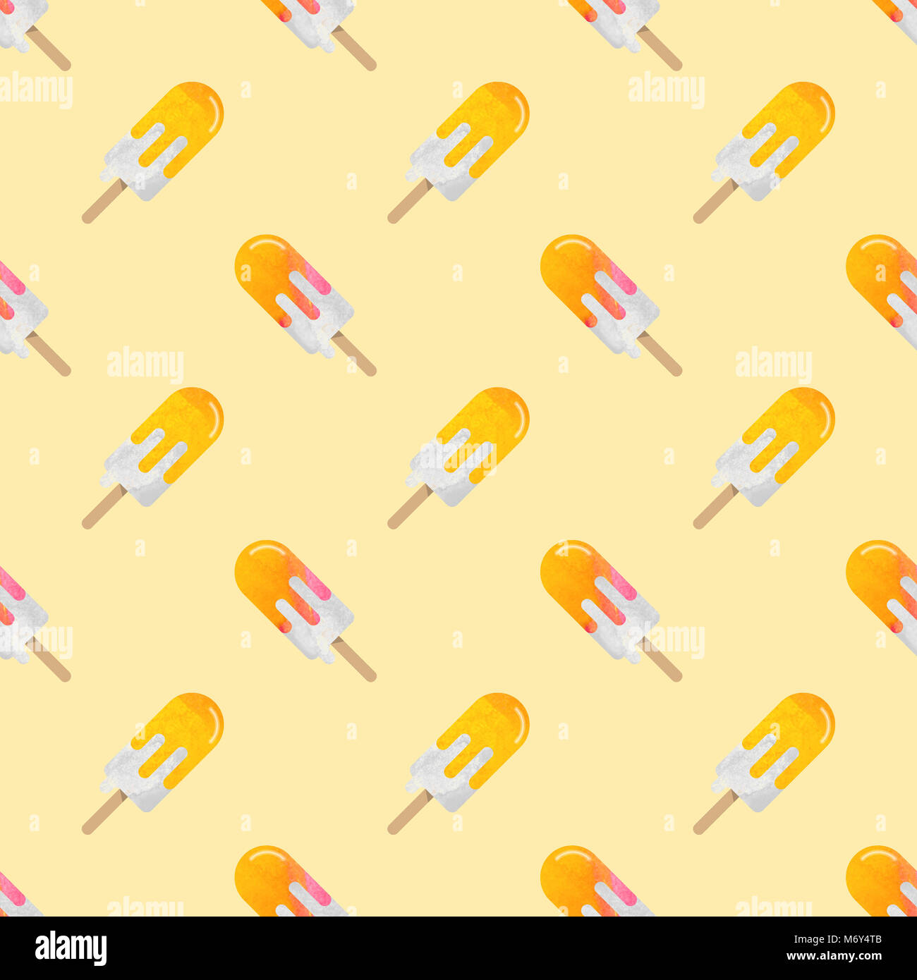 Seamless background image colorful watercolor texture popsicle pattern ...