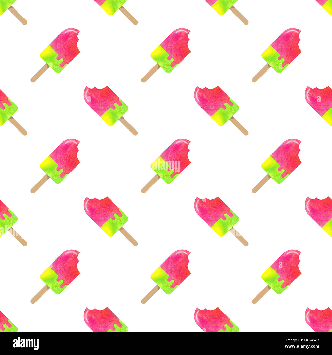 Seamless background image colorful watercolor texture popsicle pattern ...