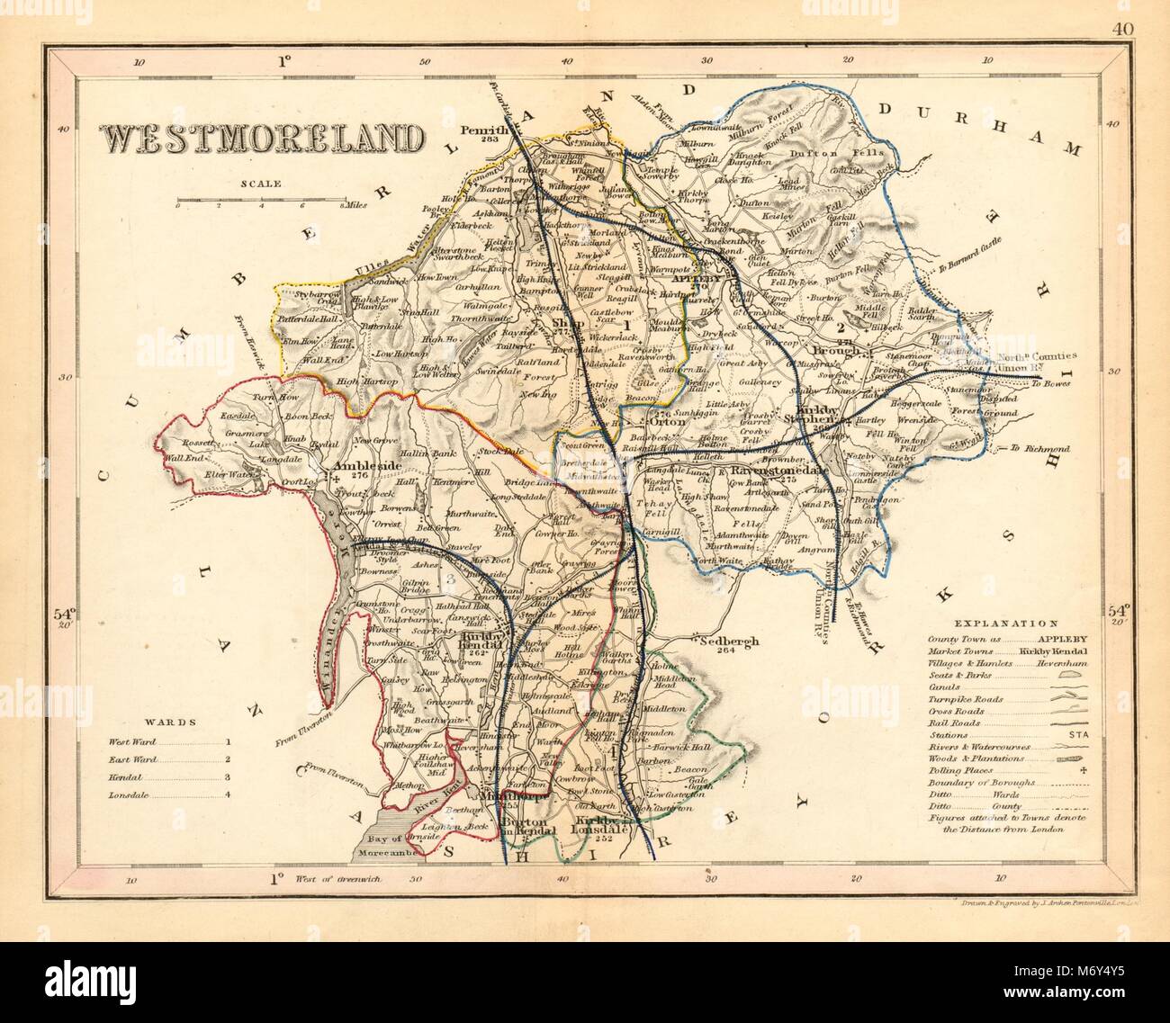 Westmoreland county map hi-res stock photography and images - Alamy