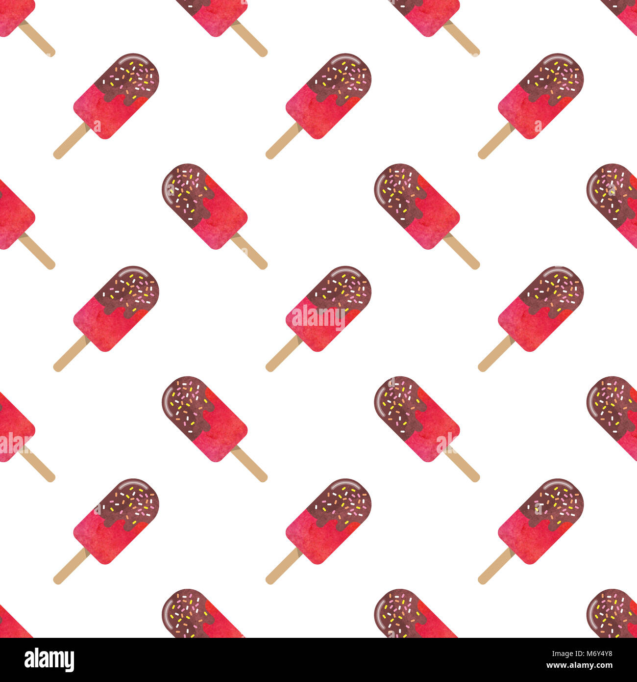 Seamless background image colorful watercolor texture popsicle pattern ...