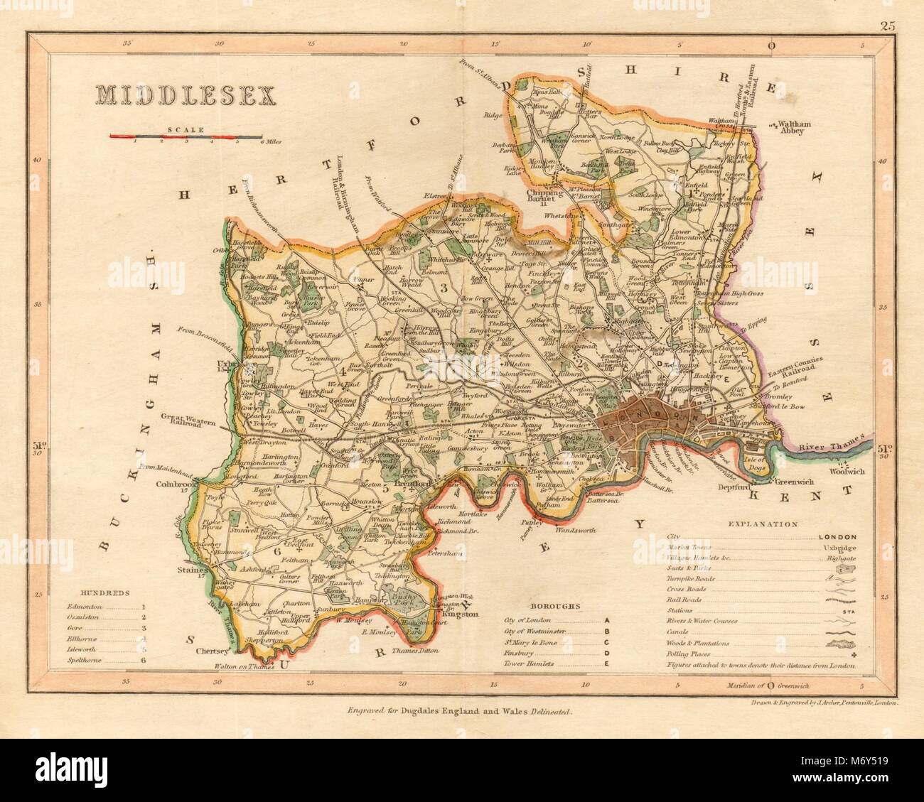 Middlesex england map hi-res stock photography and images - Alamy