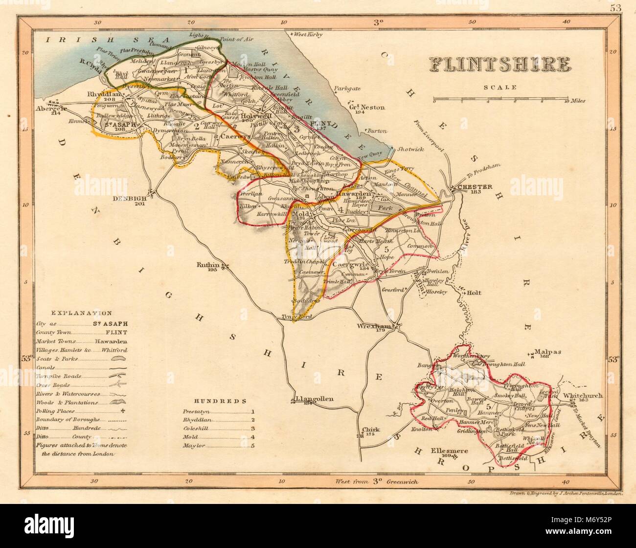 Map flintshire hi-res stock photography and images - Alamy