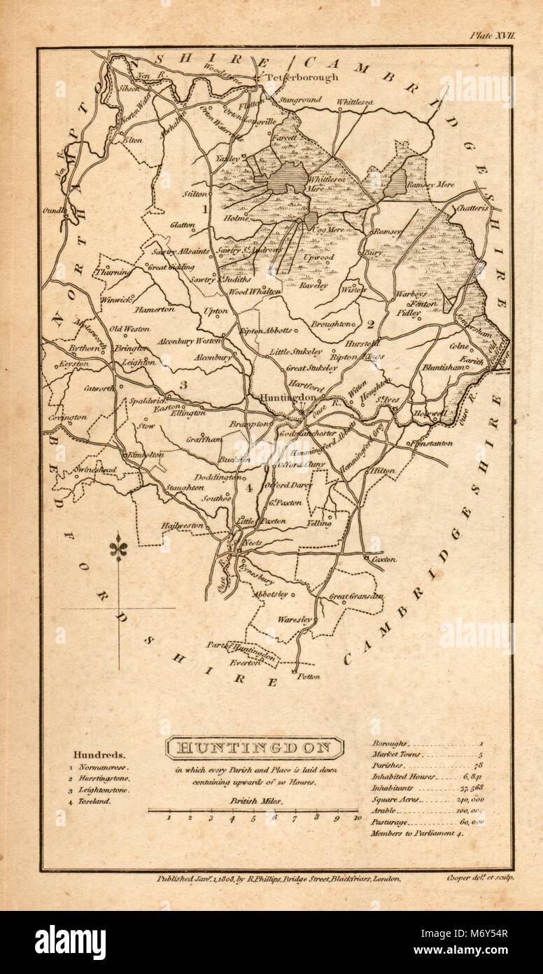 Huntingdon map hi-res stock photography and images - Alamy