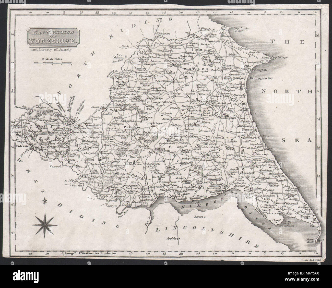 East Riding of Yorkshire and Liberty of Ainsty. Trimmed. NEELE c1818 ...