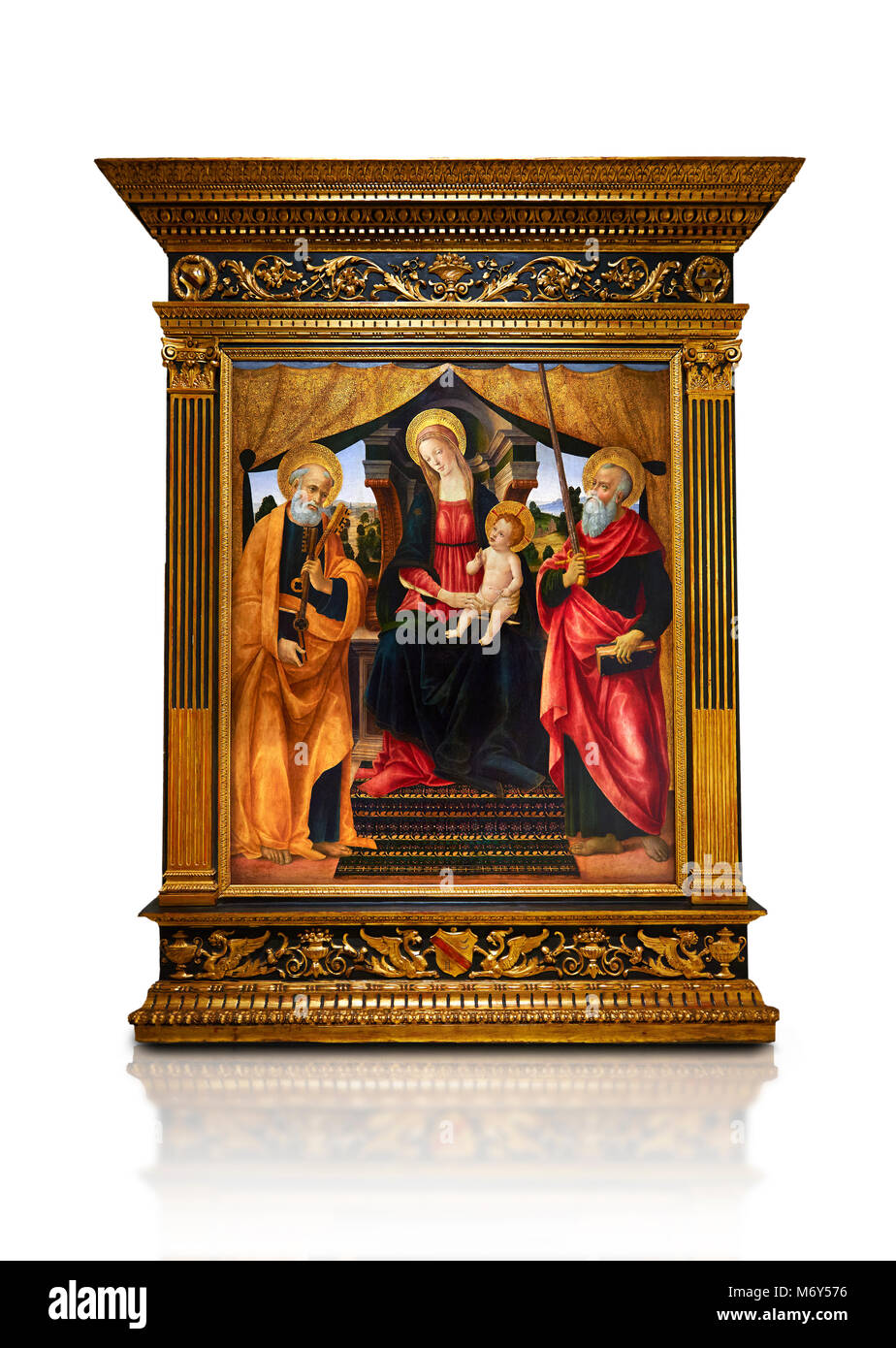 Gothic altarpiece of Madonna and Child with St Peter and Paul by ...