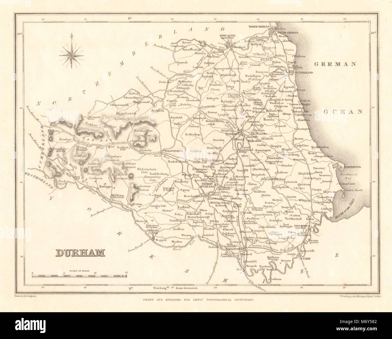 Old map durham hi-res stock photography and images - Alamy