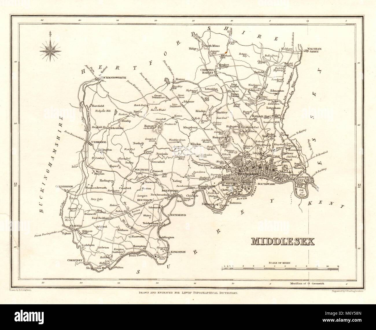 Middlesex england map hi-res stock photography and images - Alamy