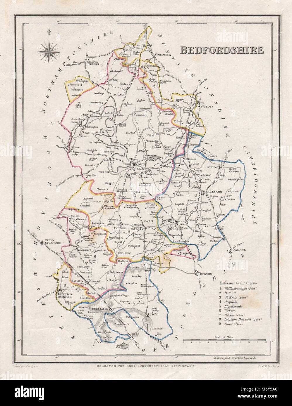 Bedfordshire map hi-res stock photography and images - Alamy