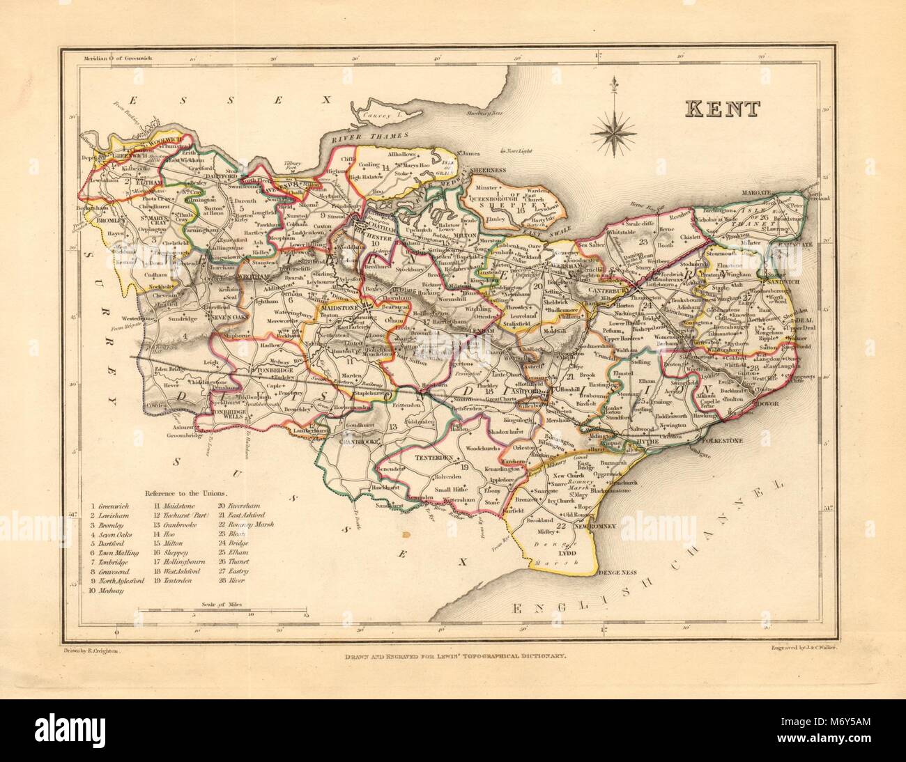 Antique map of kent hi-res stock photography and images - Alamy