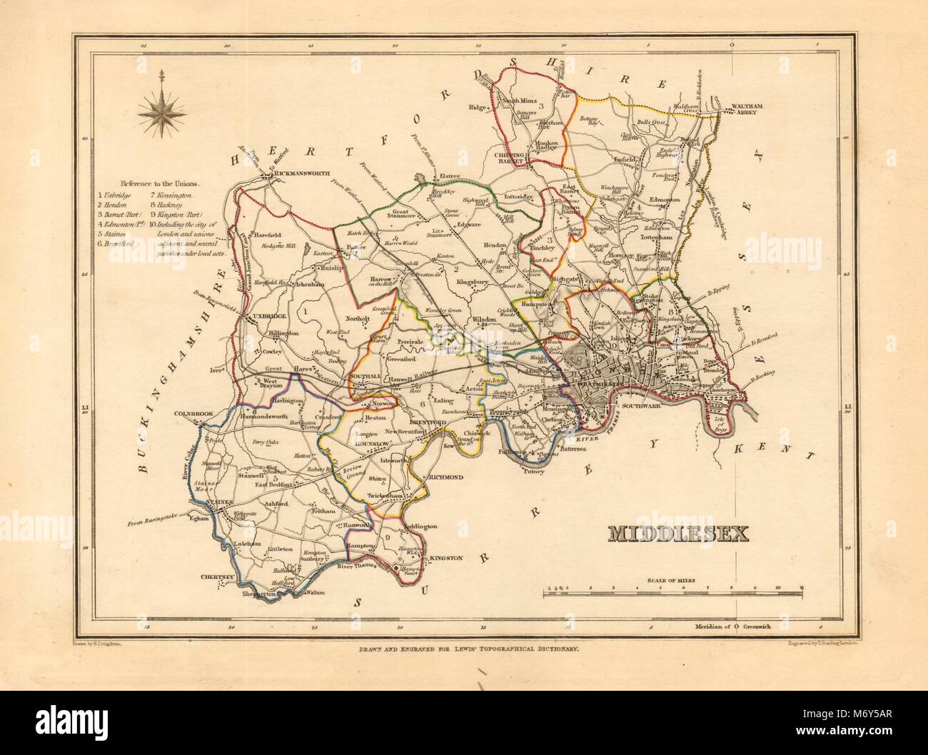Map of middlesex england hi-res stock photography and images - Alamy