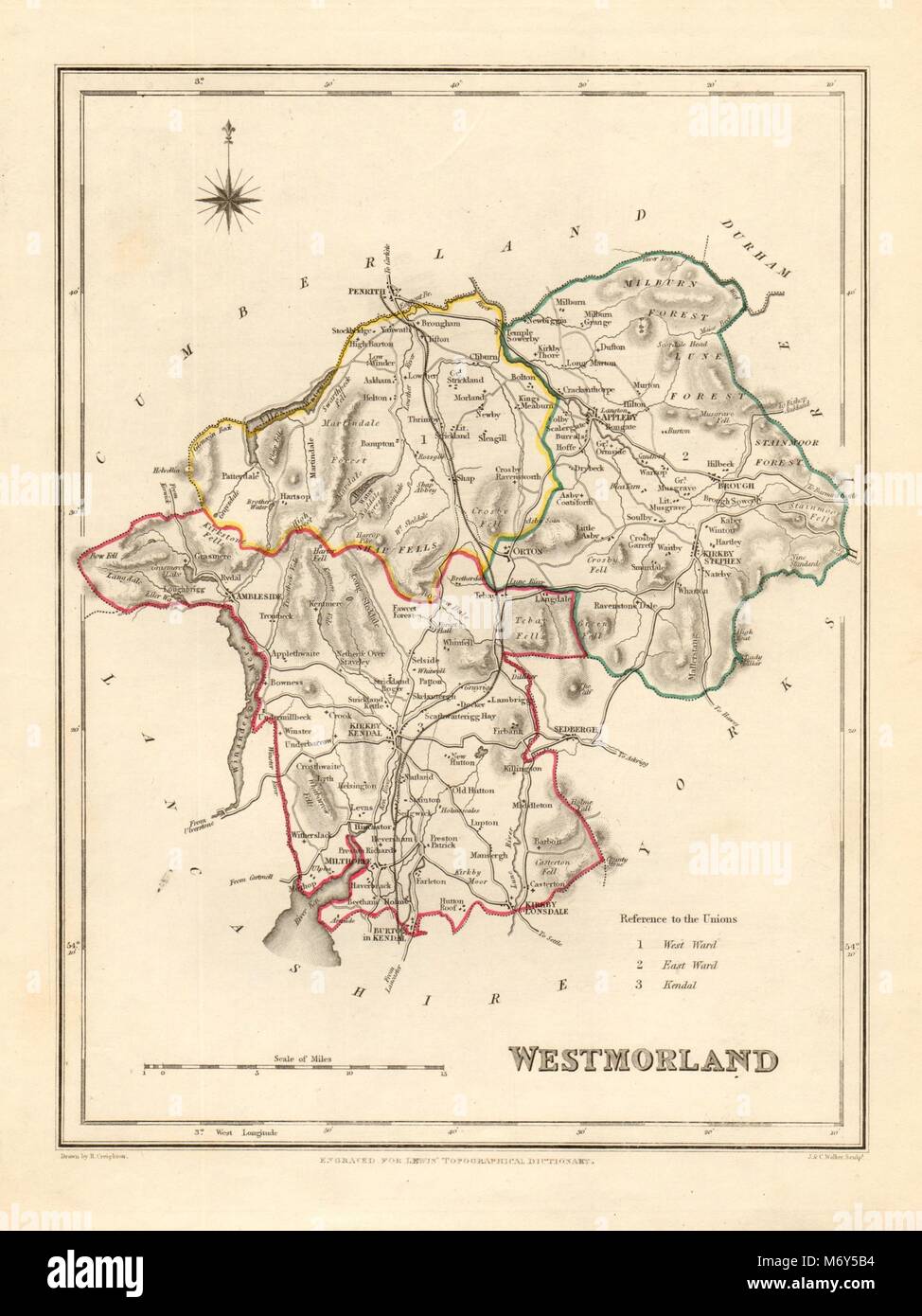 Westmorland england map hi-res stock photography and images - Alamy