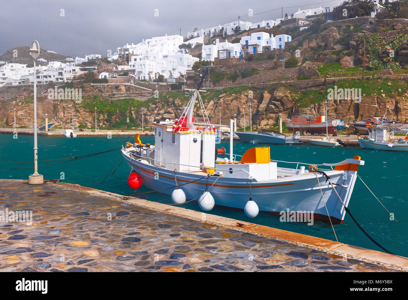 Mykonos old port greece hi-res stock photography and images - Alamy