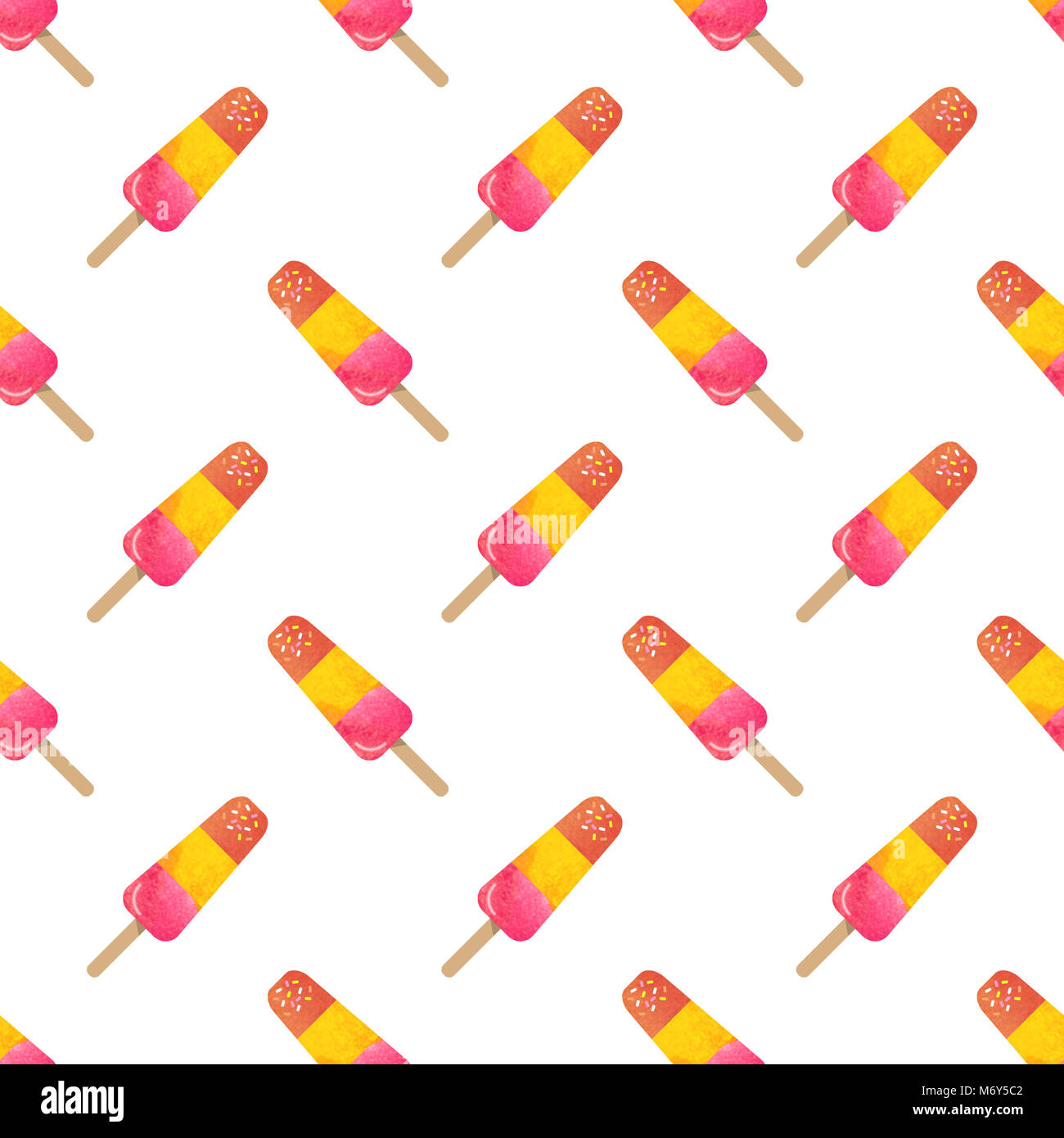 Seamless background image colorful watercolor texture popsicle pattern ...