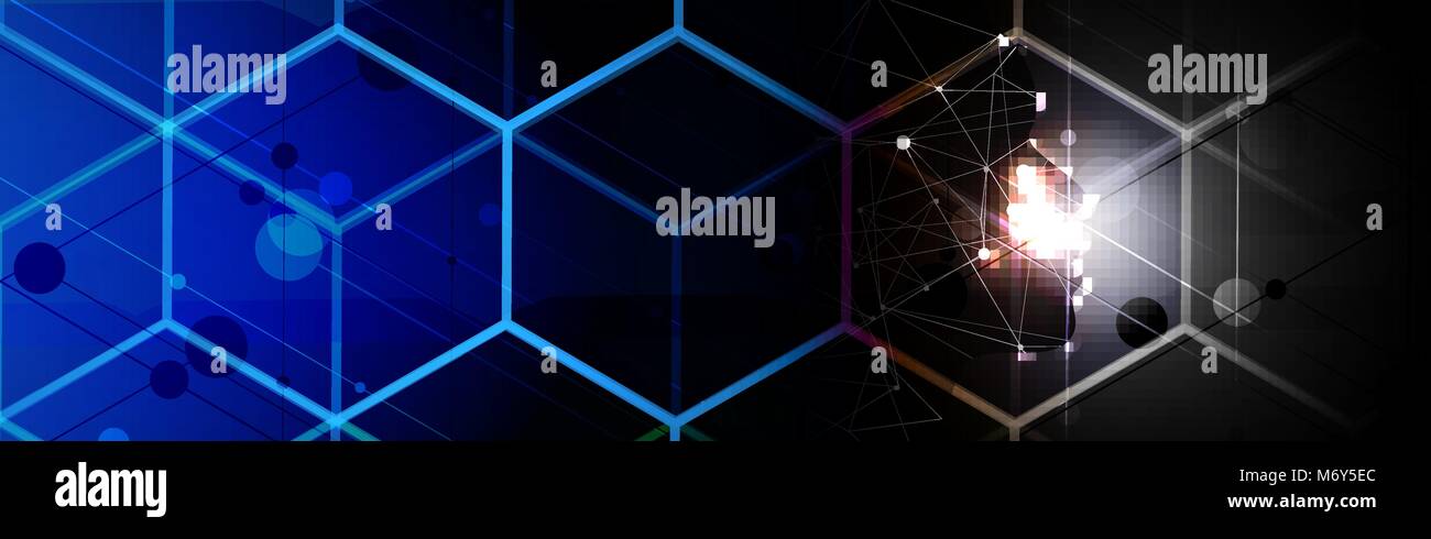 Abstract Artificial intelligence. Technology web background. Virtual ...