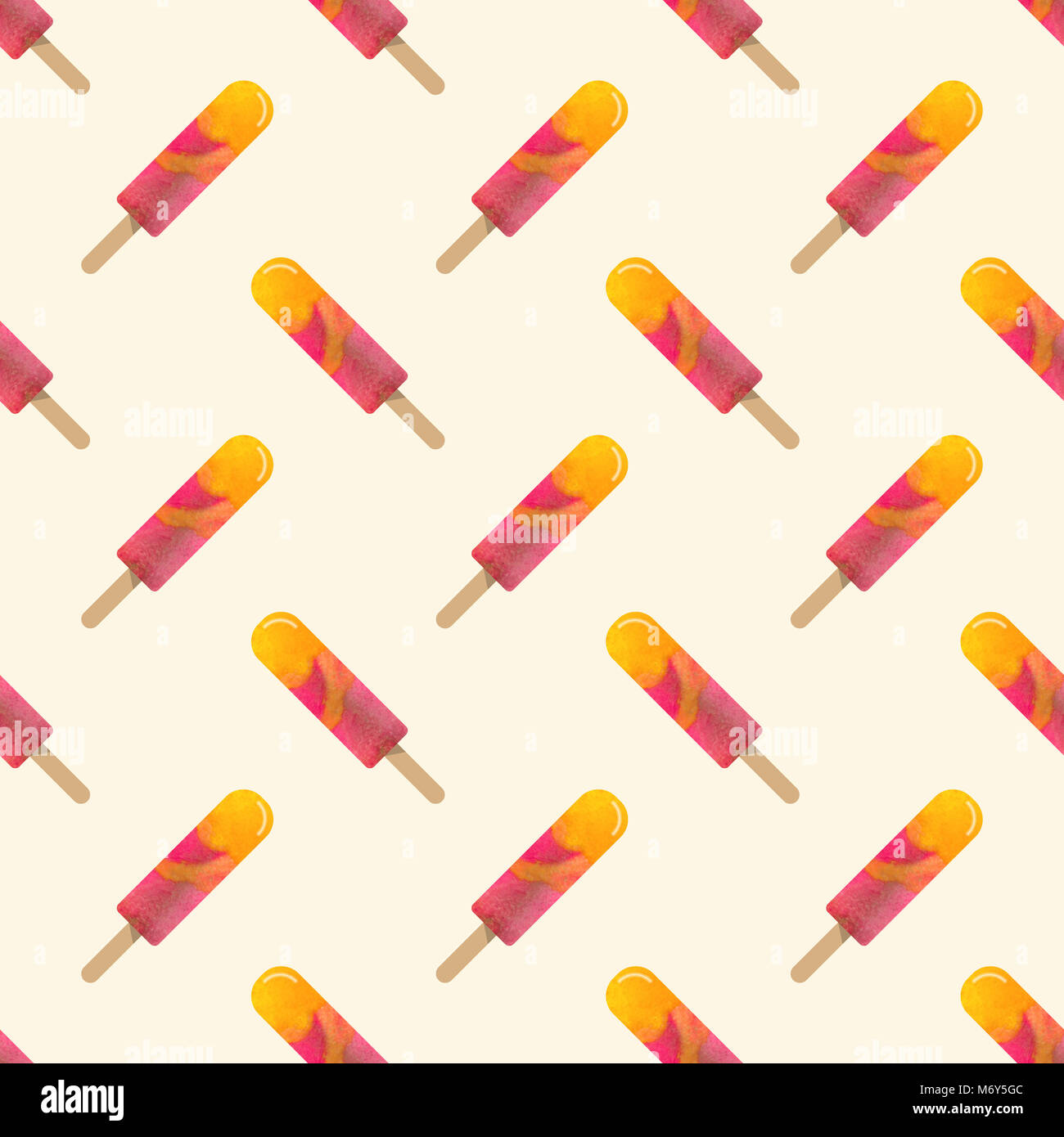 Seamless background image colorful watercolor texture popsicle pattern ...