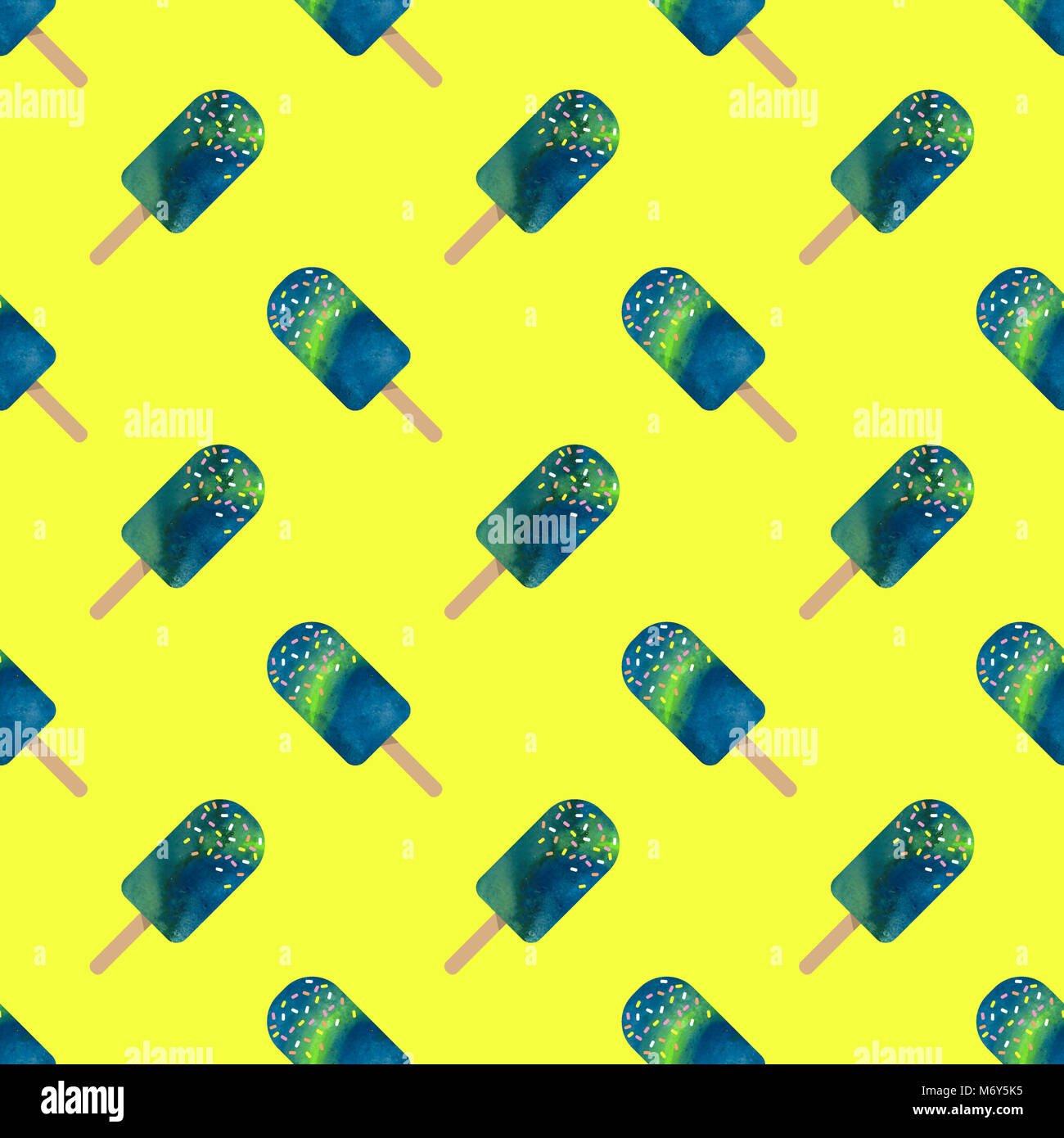 Seamless background image colorful watercolor texture popsicle pattern ...