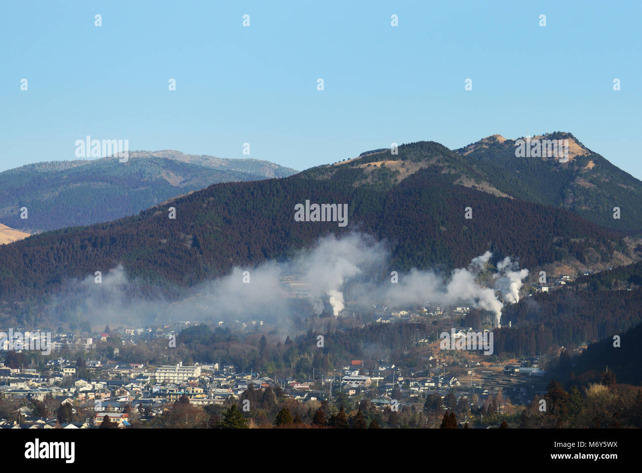 Steaming hot springs in Yufu, Japan Stock Photo - Alamy