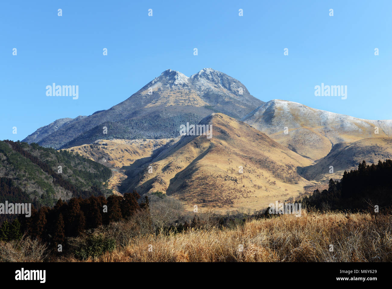 Mount Yufu- a dormant volcano in Oita prefecture, Kyushu, Japan Stock ...