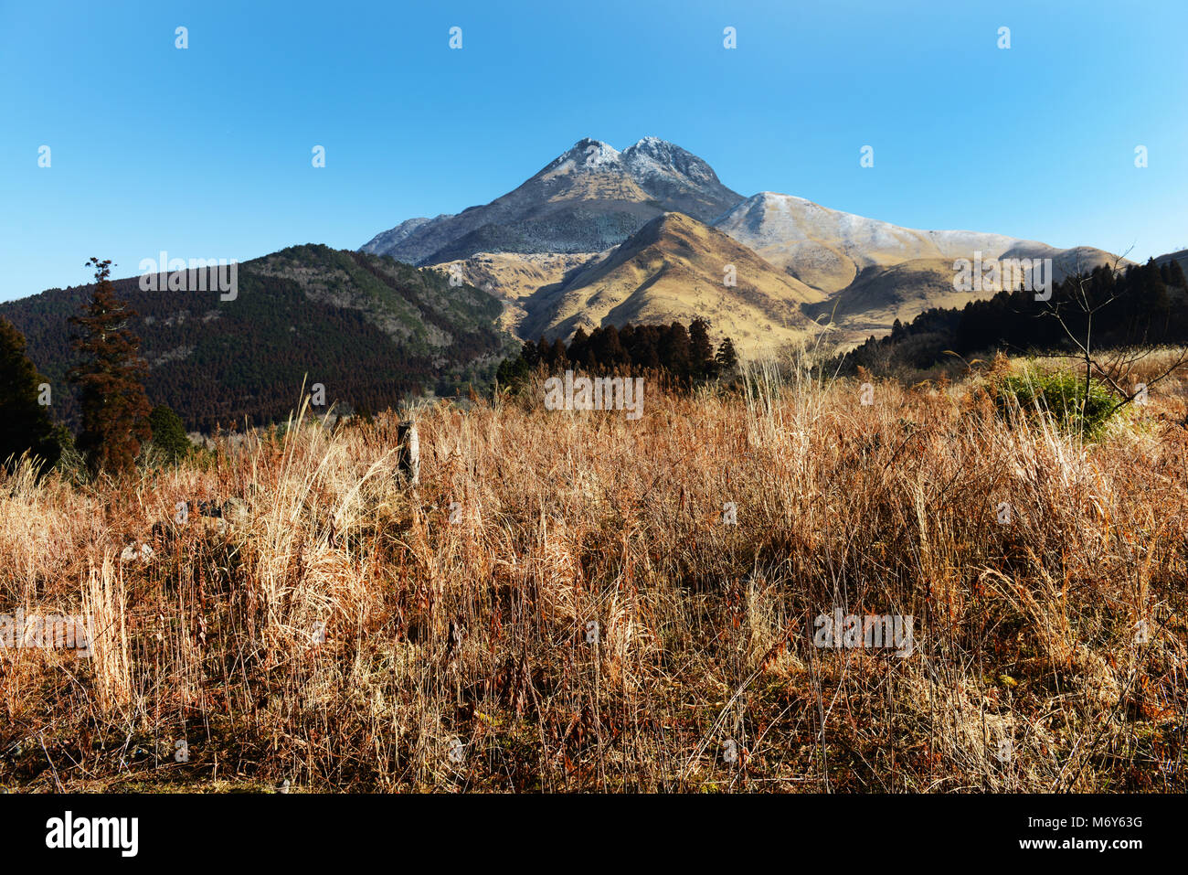 Mount Yufu- a dormant volcano in Oita prefecture, Kyushu, Japan Stock ...