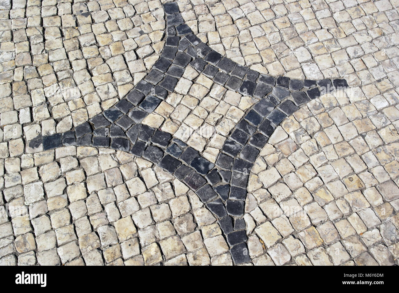 Detail of the typical portuguese pavement, the calçada portuguesa Stock ...